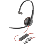 Buy Poly Blackwire 3220 Stereo USB-C Headset +USB-C/A Adapter (Bulk ...