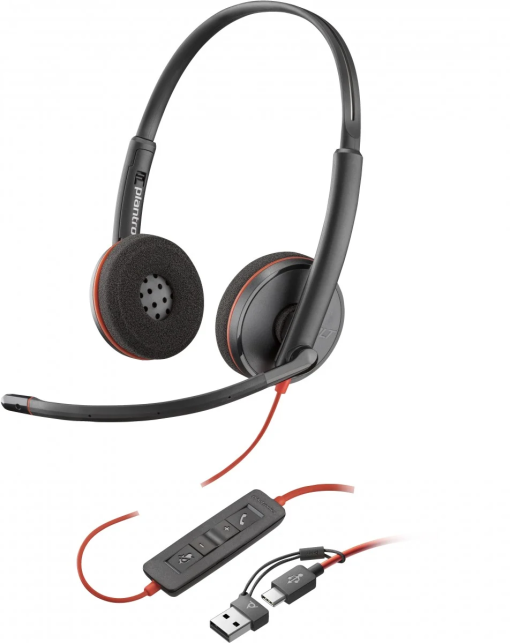 Buy Poly Blackwire 3220 USB-C Wired Stereo Headset with Noise-Canceling ...